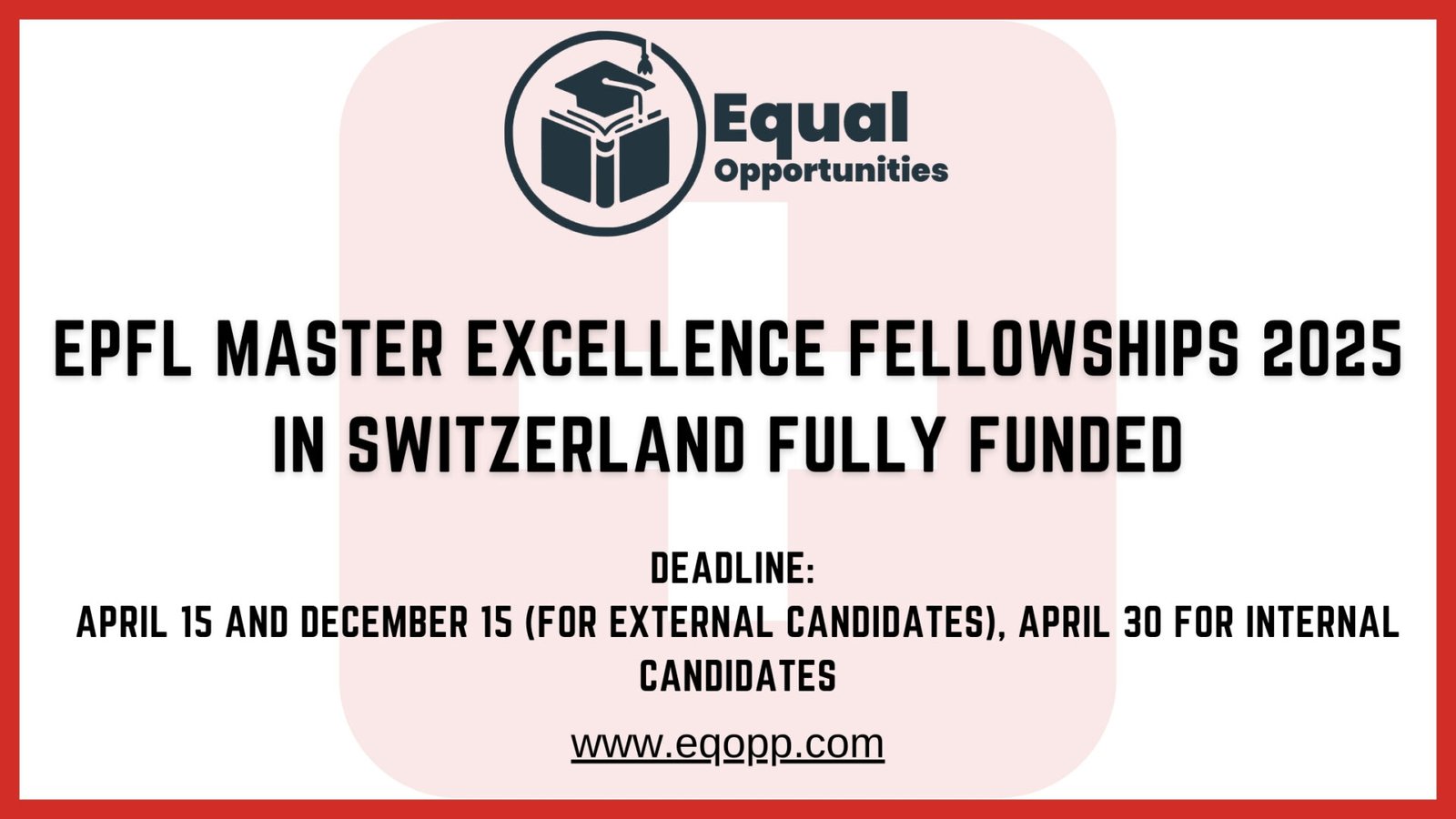 EPFL Master Excellence Fellowships in Switzerland | Fully Funded