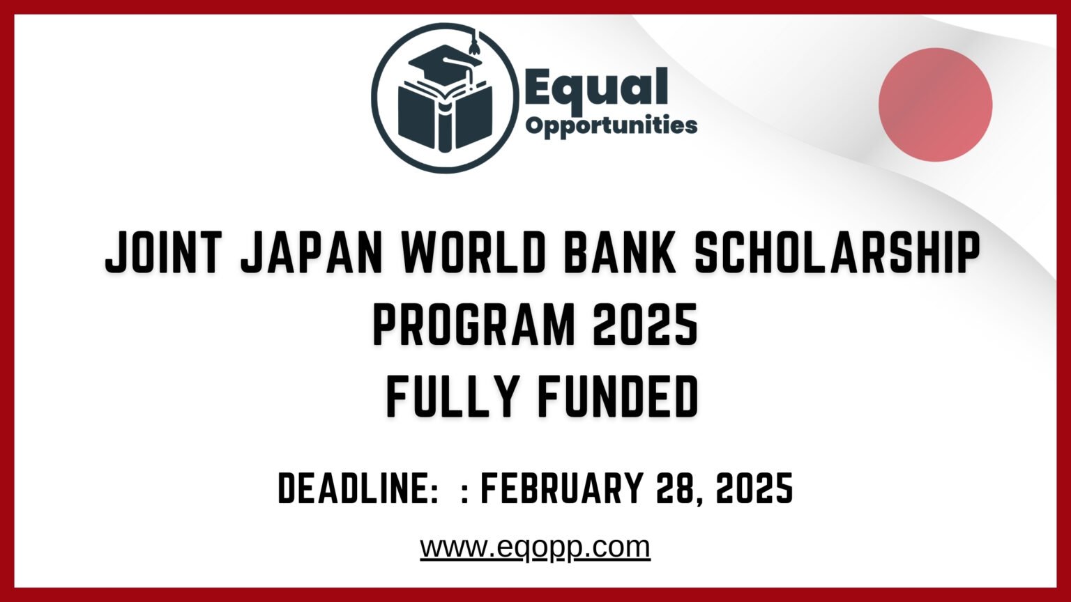 Joint Japan World Bank Scholarship Program 2025 | Fully Funded