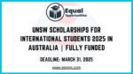 UNSW Scholarships for International Students 2025 in Australia