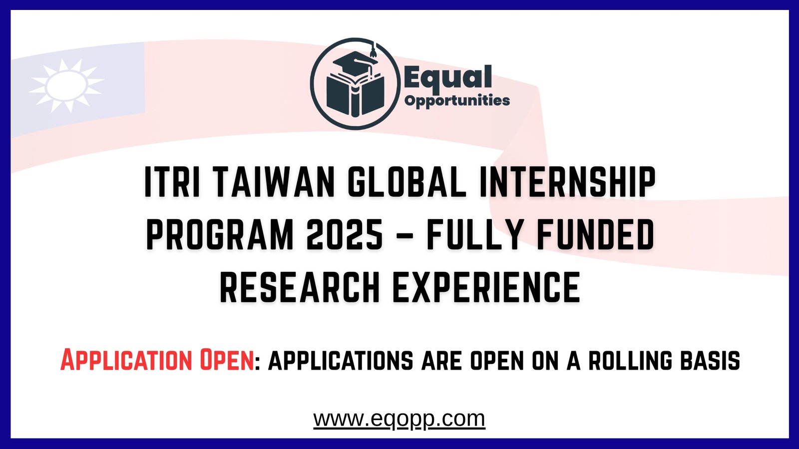 ITRI Taiwan Global Internship Program 2025 – Fully Funded